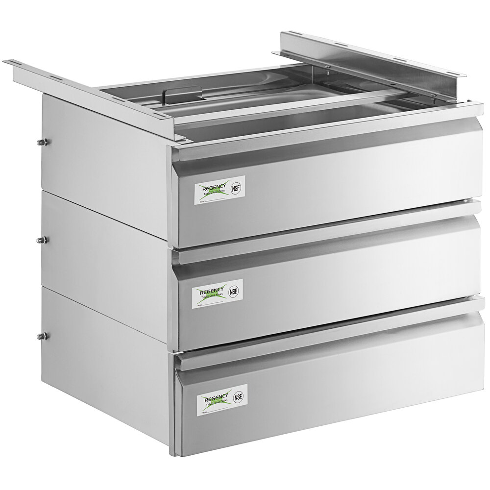 Regency 20 X 15 X 5 Triple Stacked Drawer Set With Stainless Steel Front
