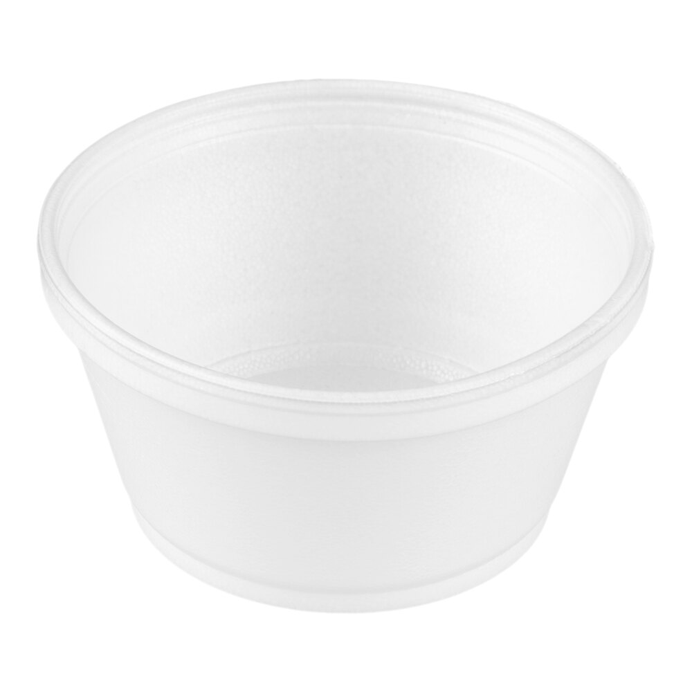 Dart 8SJ20 8 oz. Extra Squat White Customizable Foam Food Container ...