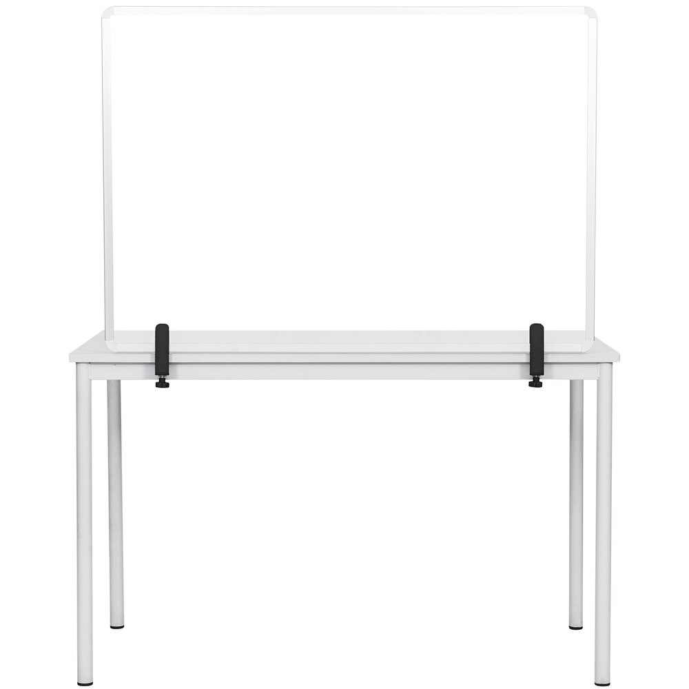 MasterVision GL0701910 35 7/16" x 23 5/8" Glass Safety Shield with Clamps