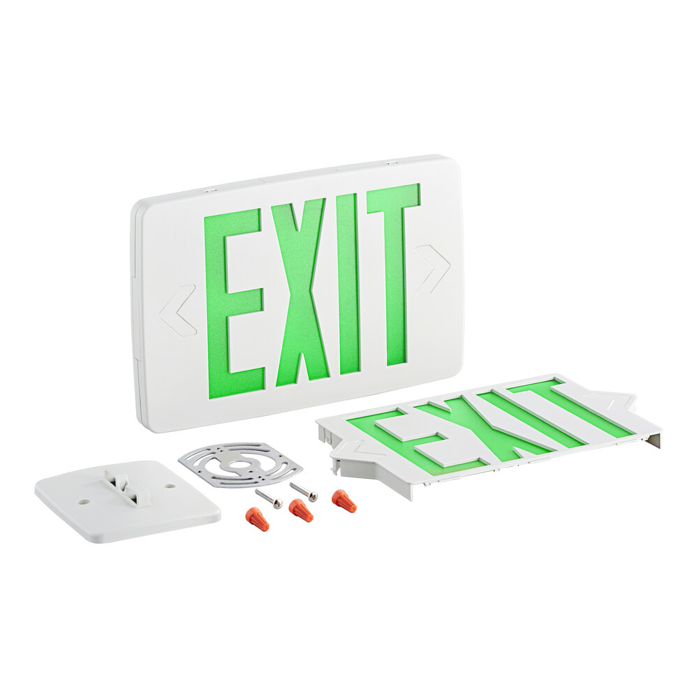 CLS 02-ETXTEU3GW-EM Slim Green LED Exit Sign with Battery Backup - 1.0W ...