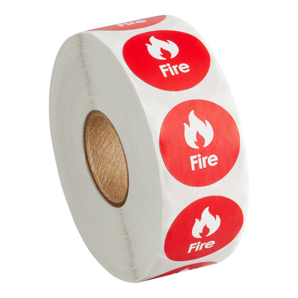PointPlus Fire Permanent 1" Red Label - 1,000/Roll