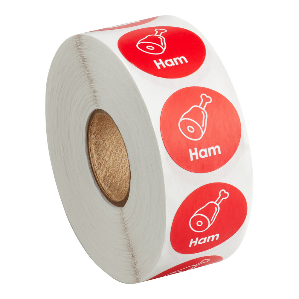 PointPlus Ham Permanent 1" Red Label - 1,000/Roll