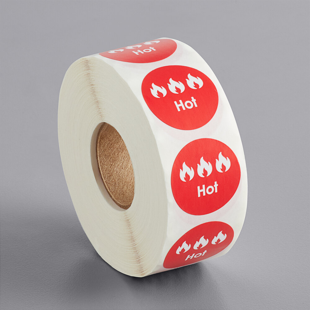 Point Plus Hot Permanent 1" Red Label - 1000/Roll