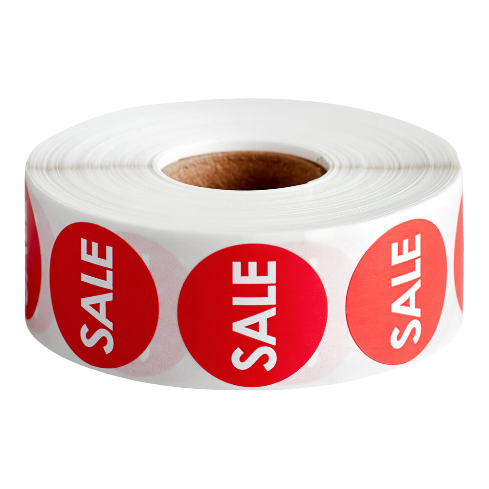 PointPlus Sale Permanent 1" Red Label - 1,000/Roll