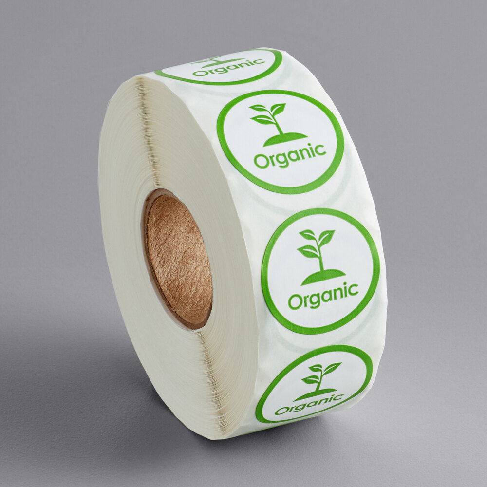 Point Plus Organic Permanent 1" Green Label - 1000/Roll