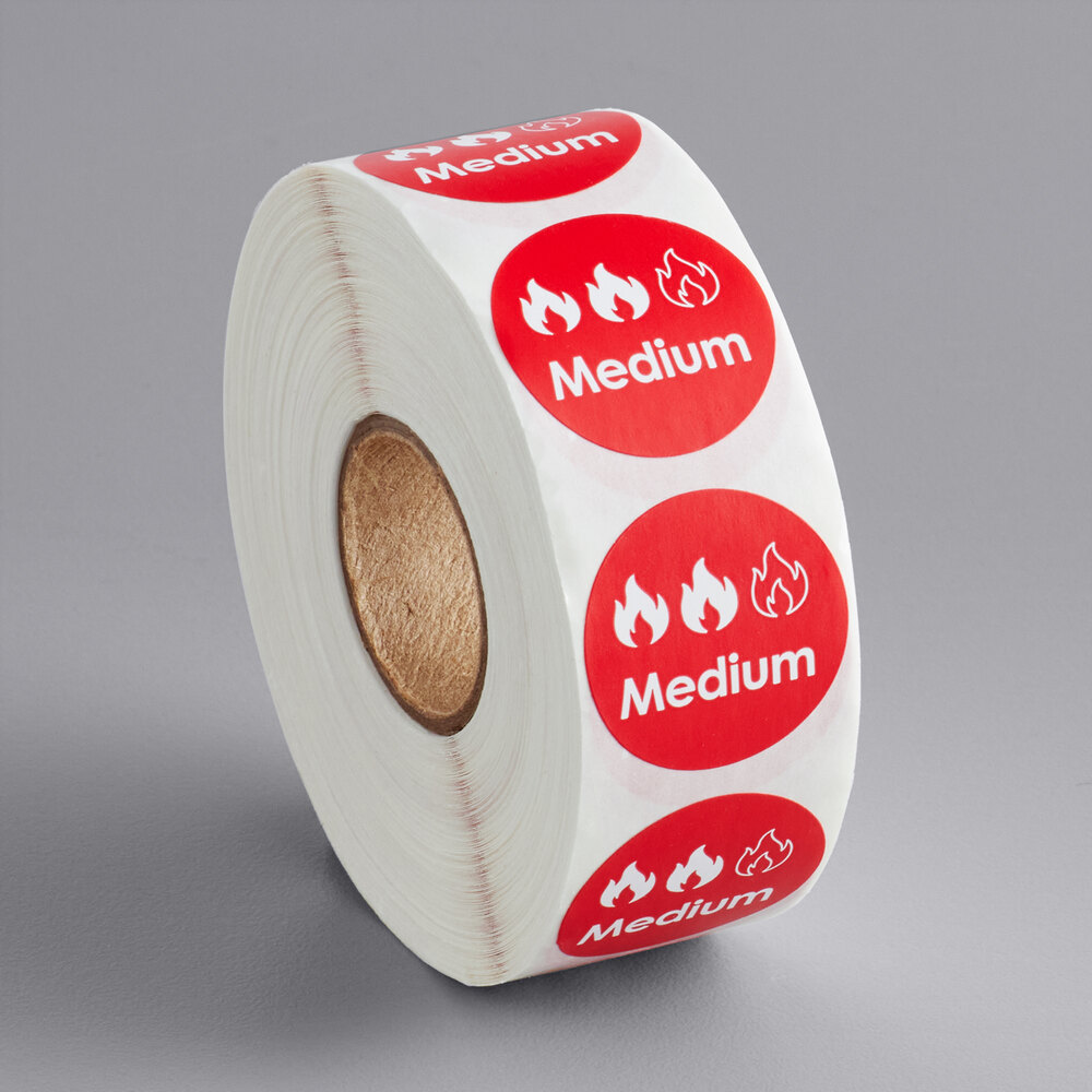 Point Plus Medium Permanent 1" Red Label - 1000/Roll