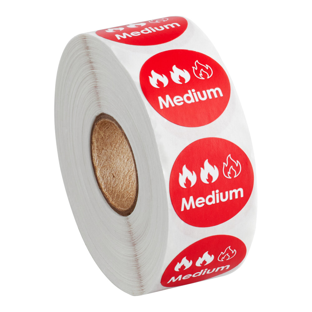 PointPlus Medium Permanent 1" Red Label - 1,000/Roll