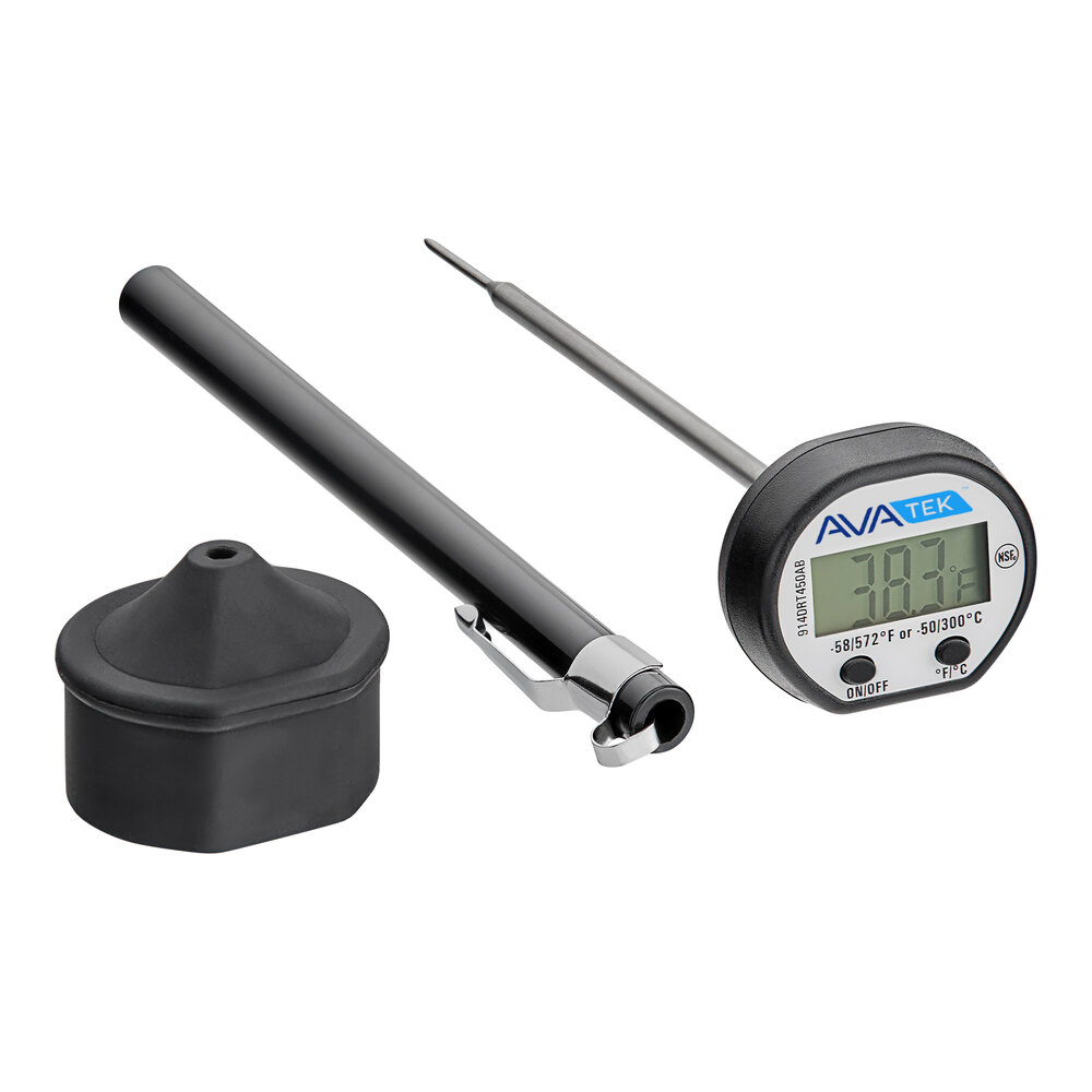 AvaTek 4 3/4" Digital Pocket Probe Thermometer with Rubber Boot