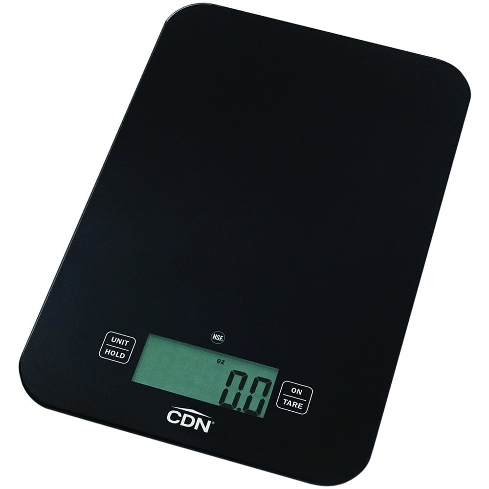 CDN SD1502-BK Black 15 lb. Glass Digital Portion Control Kitchen Scale
