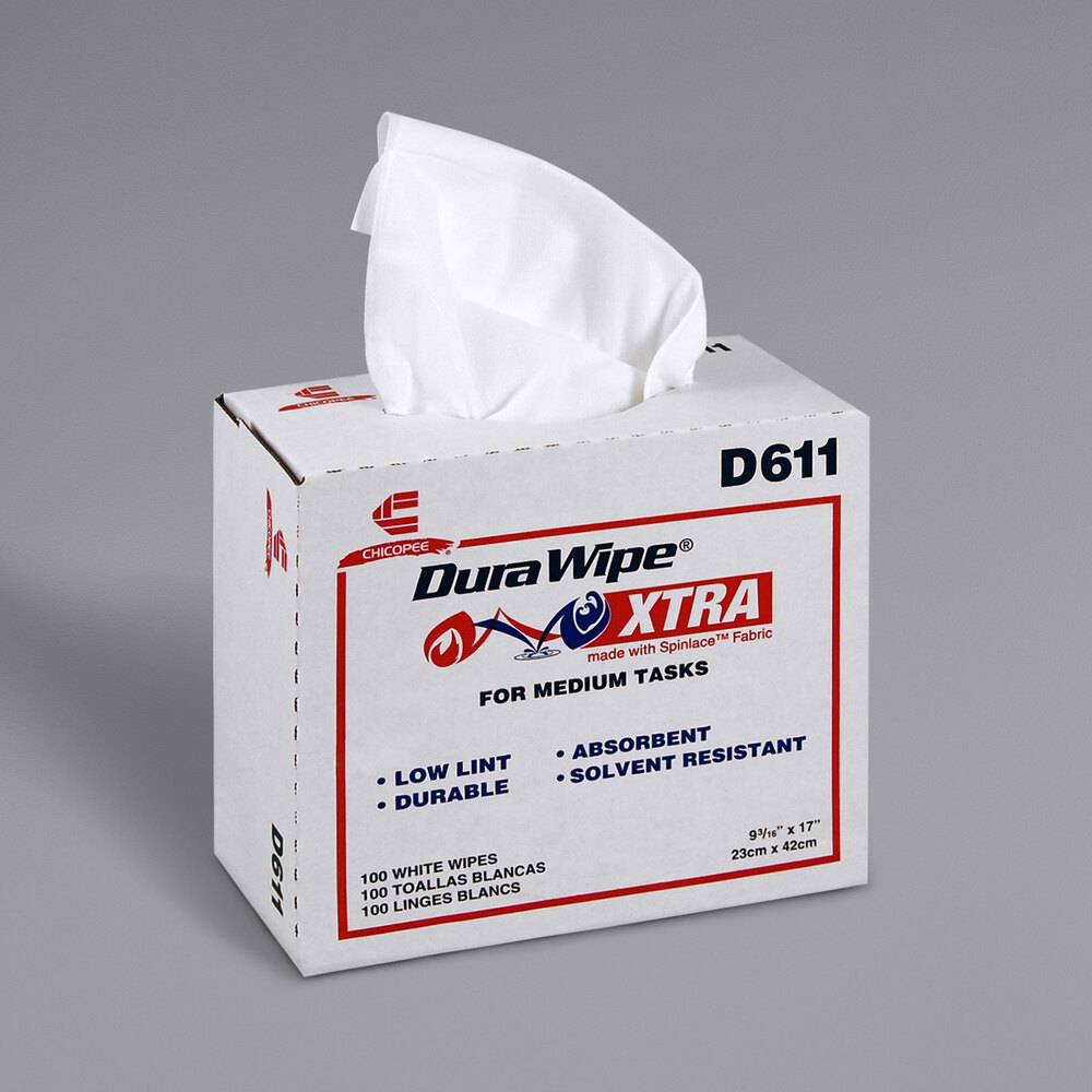 Chicopee D611W Durawipe 8 3/4" x 17" White Medium-Weight Pop-Up Box ...