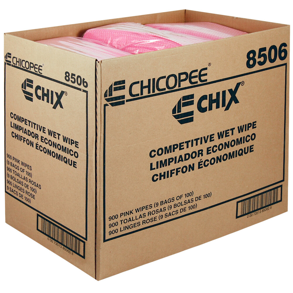 Chicopee 8506 Chix® Competitive 11 1/2" x 24" Pink Foodservice Wet ...