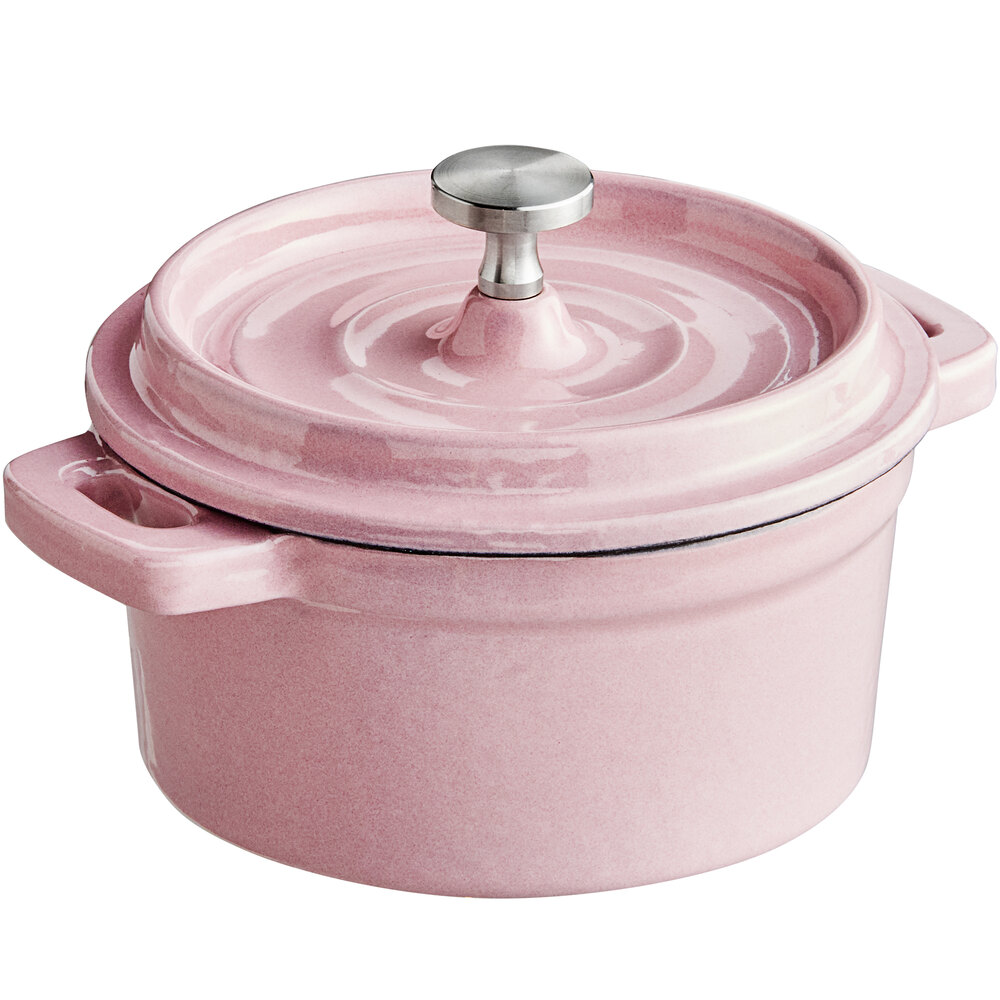 Valor 8 oz. Himalayan Salt Enameled Mini Cast Iron Pot with Cover