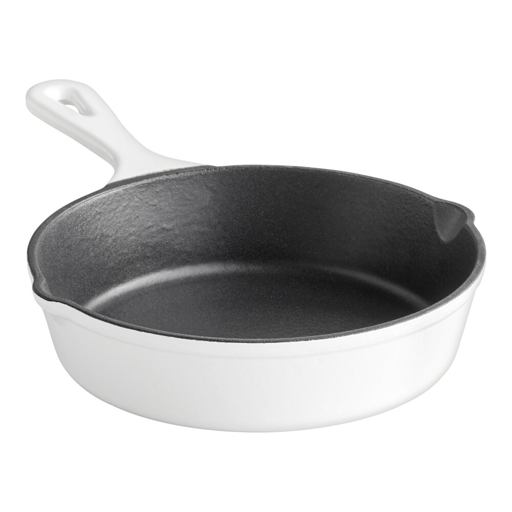 Valor 8" Arctic White Enameled Cast Iron Skillet