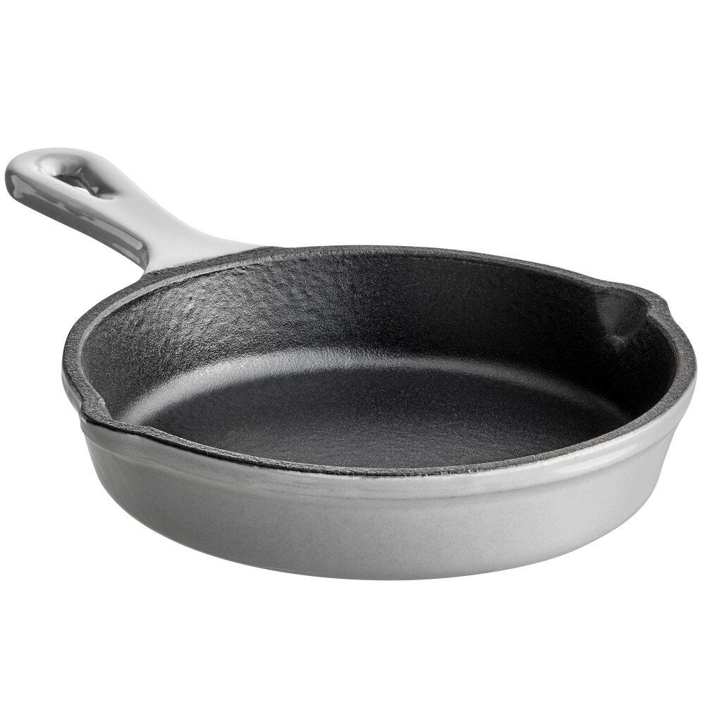 Valor 5" Slate Grey Enameled Mini Cast Iron Skillet