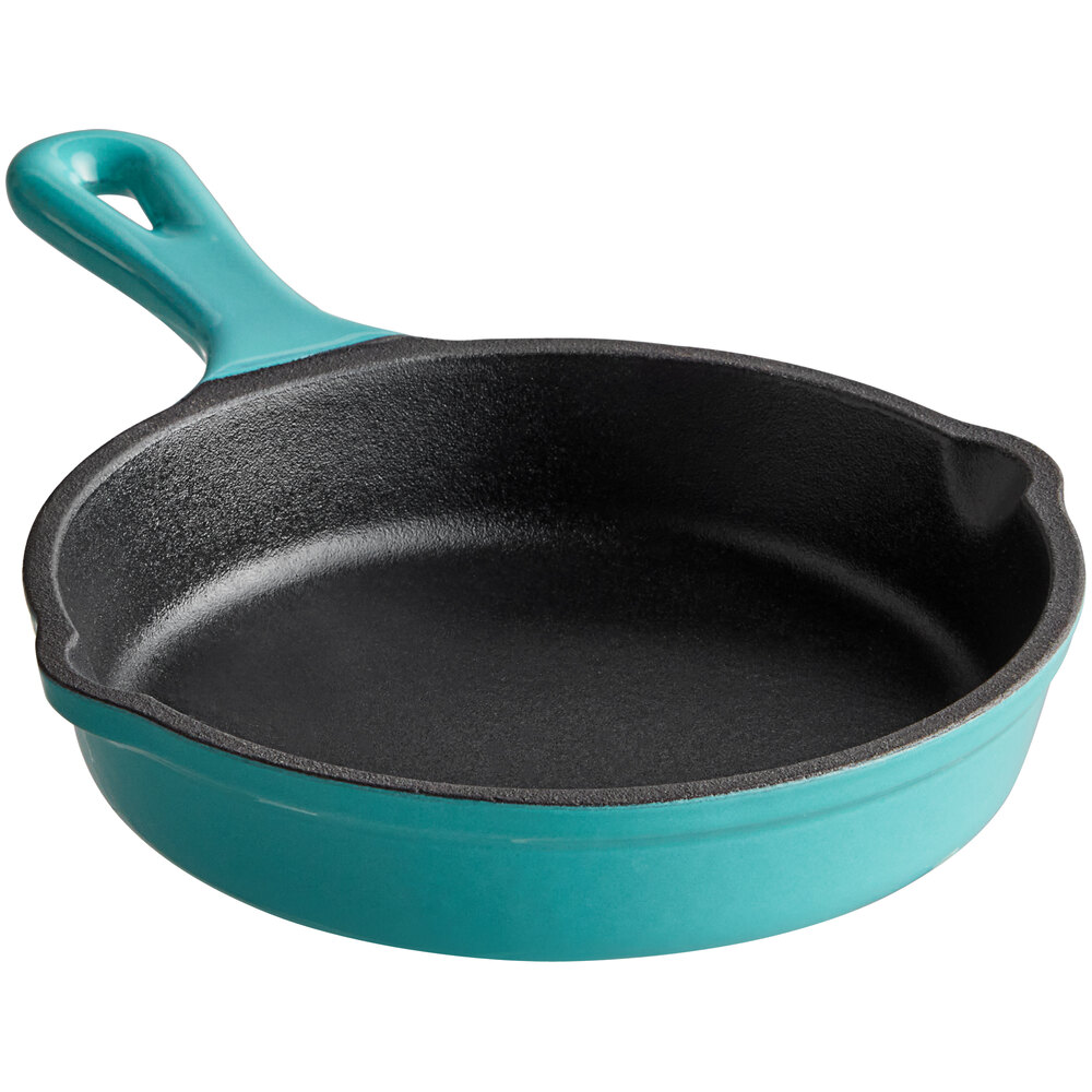 Valor 5" Aqua Sky Enameled Mini Cast Iron Skillet