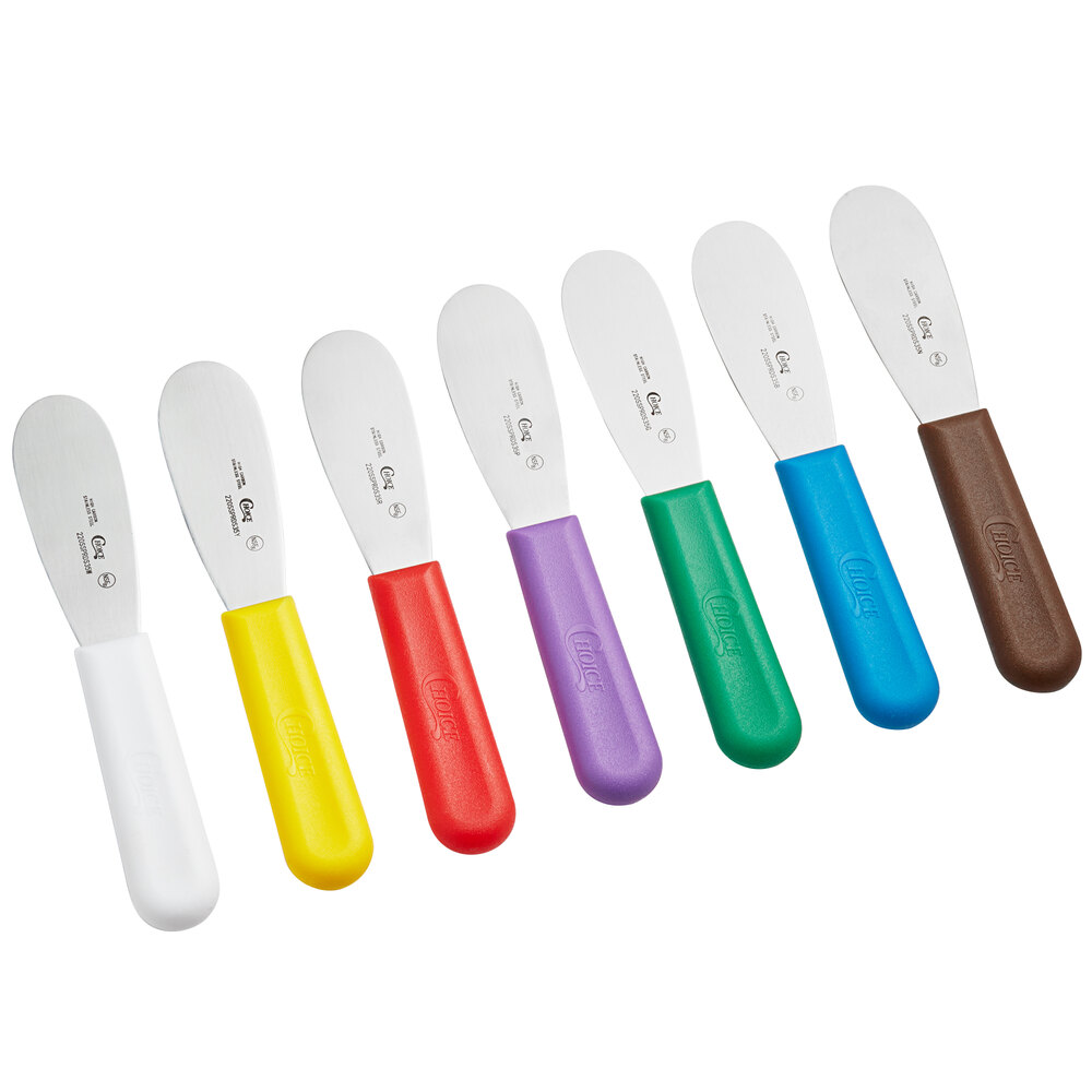 Choice 3 1/2" 7-Piece HACCP Smooth Polypropylene Sandwich Spreader Set