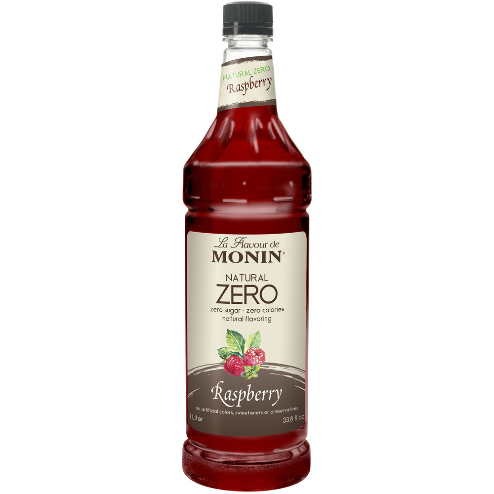 Monin Zero Calorie Natural Raspberry Flavoring Syrup 1 Liter