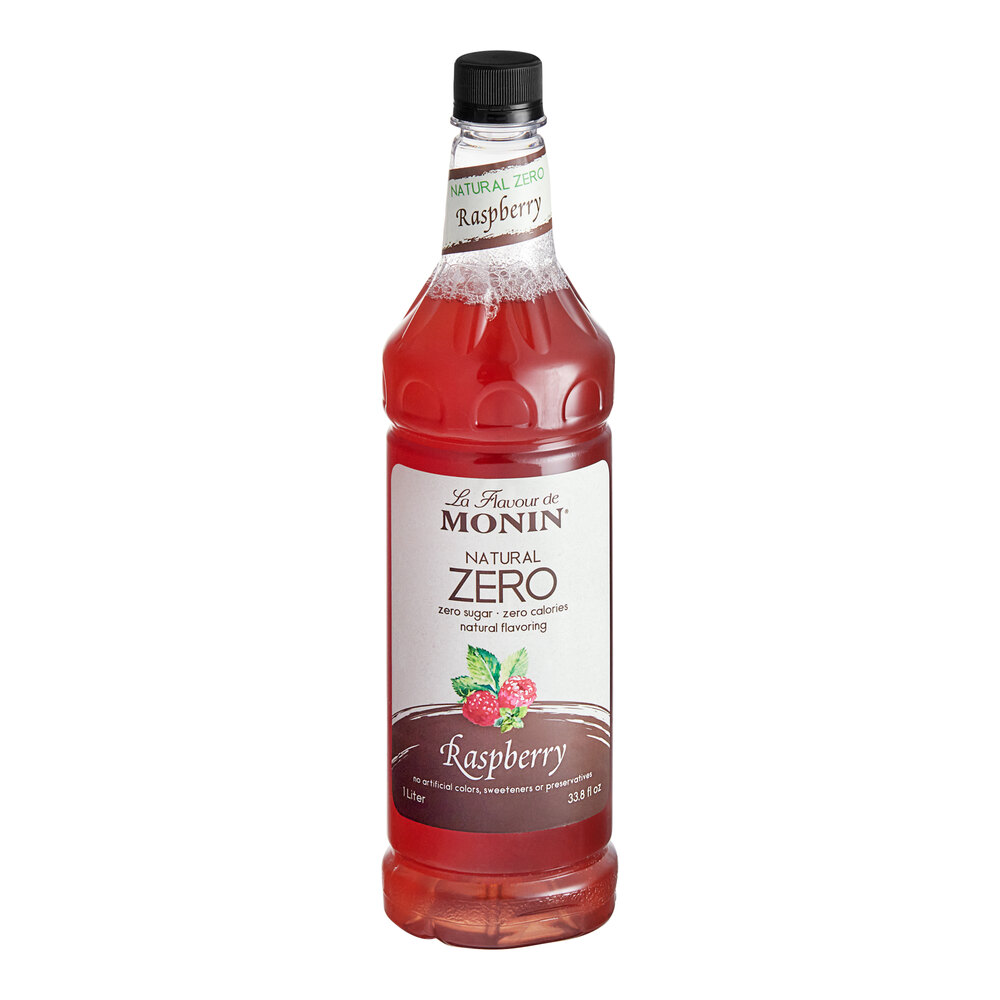Monin Zero Calorie Natural Raspberry Flavoring Syrup 1 Liter