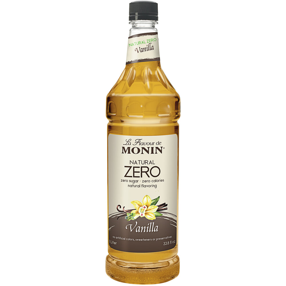 Monin Zero Calorie Natural Vanilla Flavoring Syrup 1 Liter