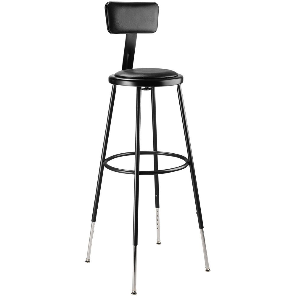 National Public Seating 6430HB-10 31" - 39" Black Height Adjustable ...