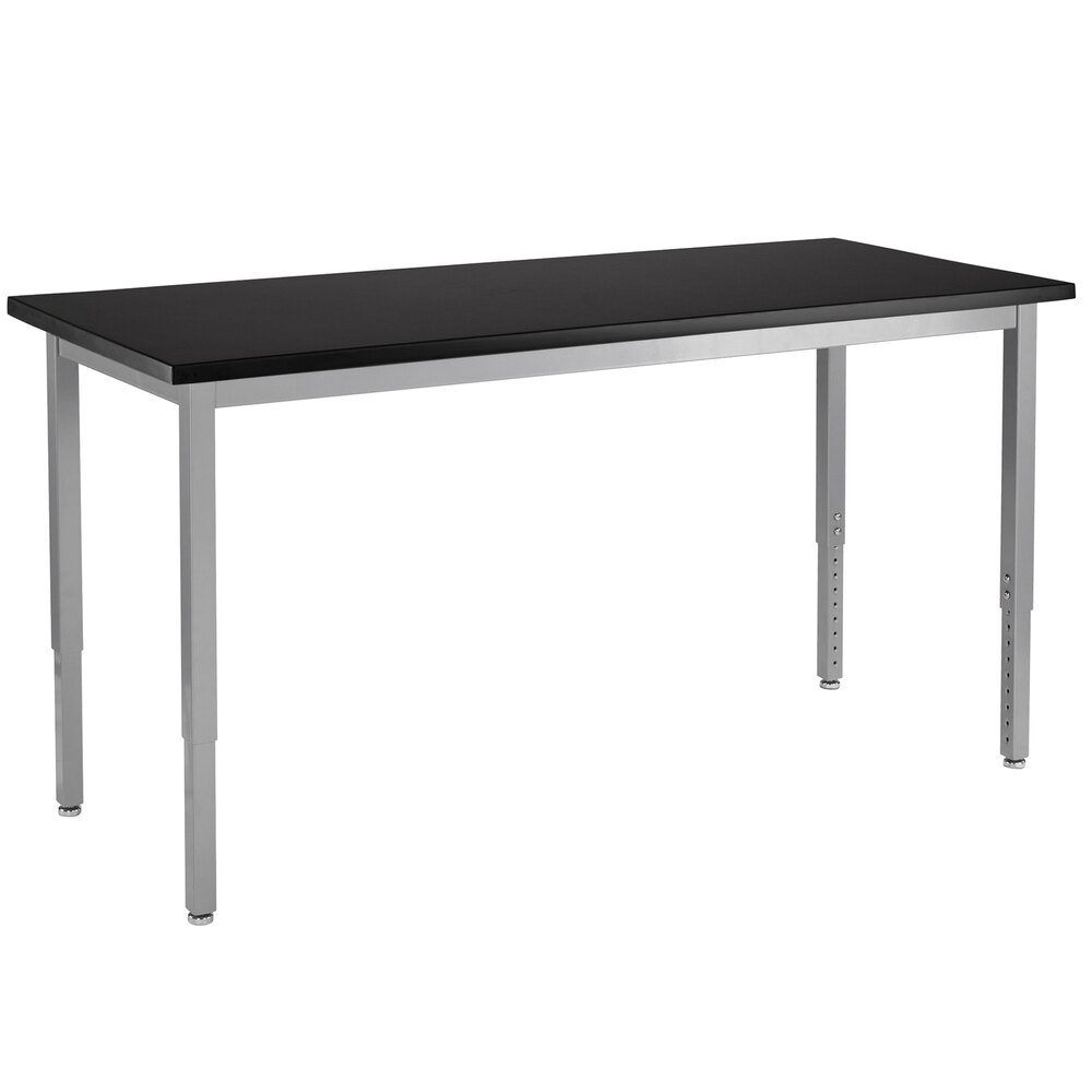 National Public Seating 24" x 24" Height Adjustable Gray Steel Science ...