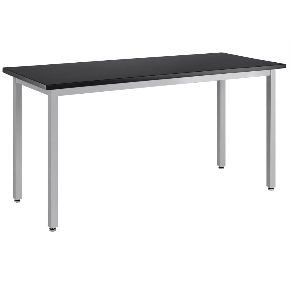 National Public Seating 24" x 30" x 30" Fixed Height Gray Steel Science ...