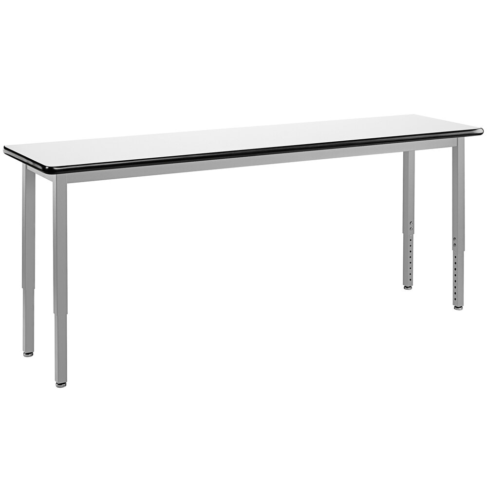 National Public Seating HDT8-1884W 18" x 84" Gray Frame Adjustable ...