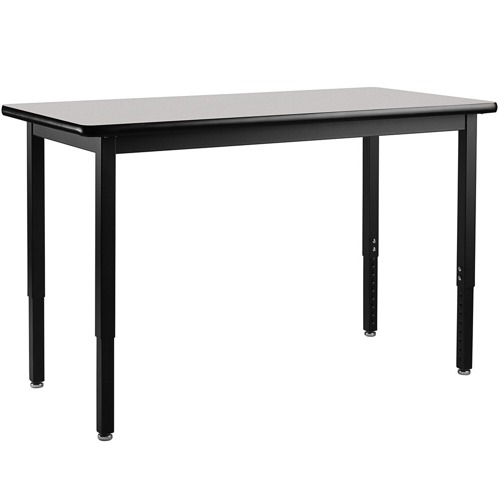 National Public Seating HDT3-2472S 24" x 72" Adjustable Height Black ...