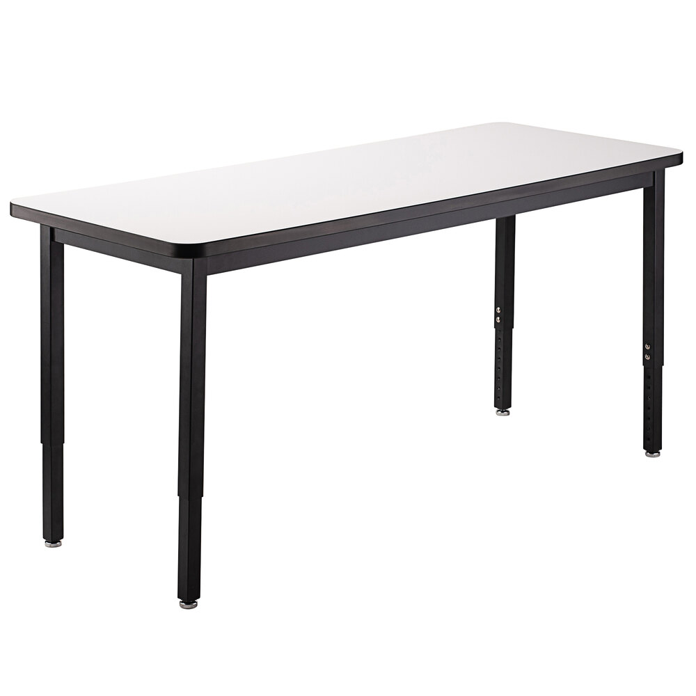 National Public Seating HDT3-1860W 18" x 60" Adjustable Height Black ...
