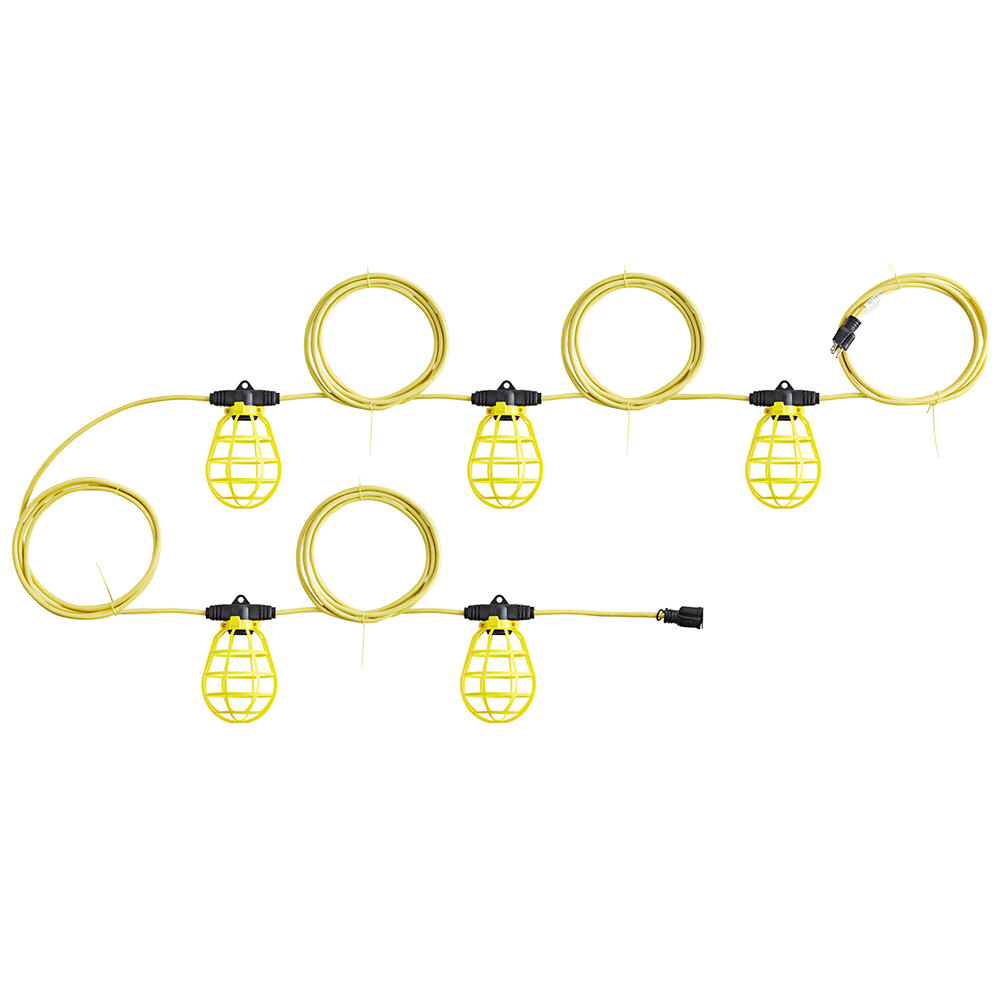 Voltec 08-00189 U-Ground Work Light String with 5 Plastic Cages - 50 ...