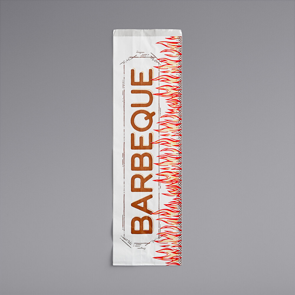 Carnival King 6" x 4 3/4" x 20 1/2" Insulated Foil BBQ / Rib Bag - 50/Case