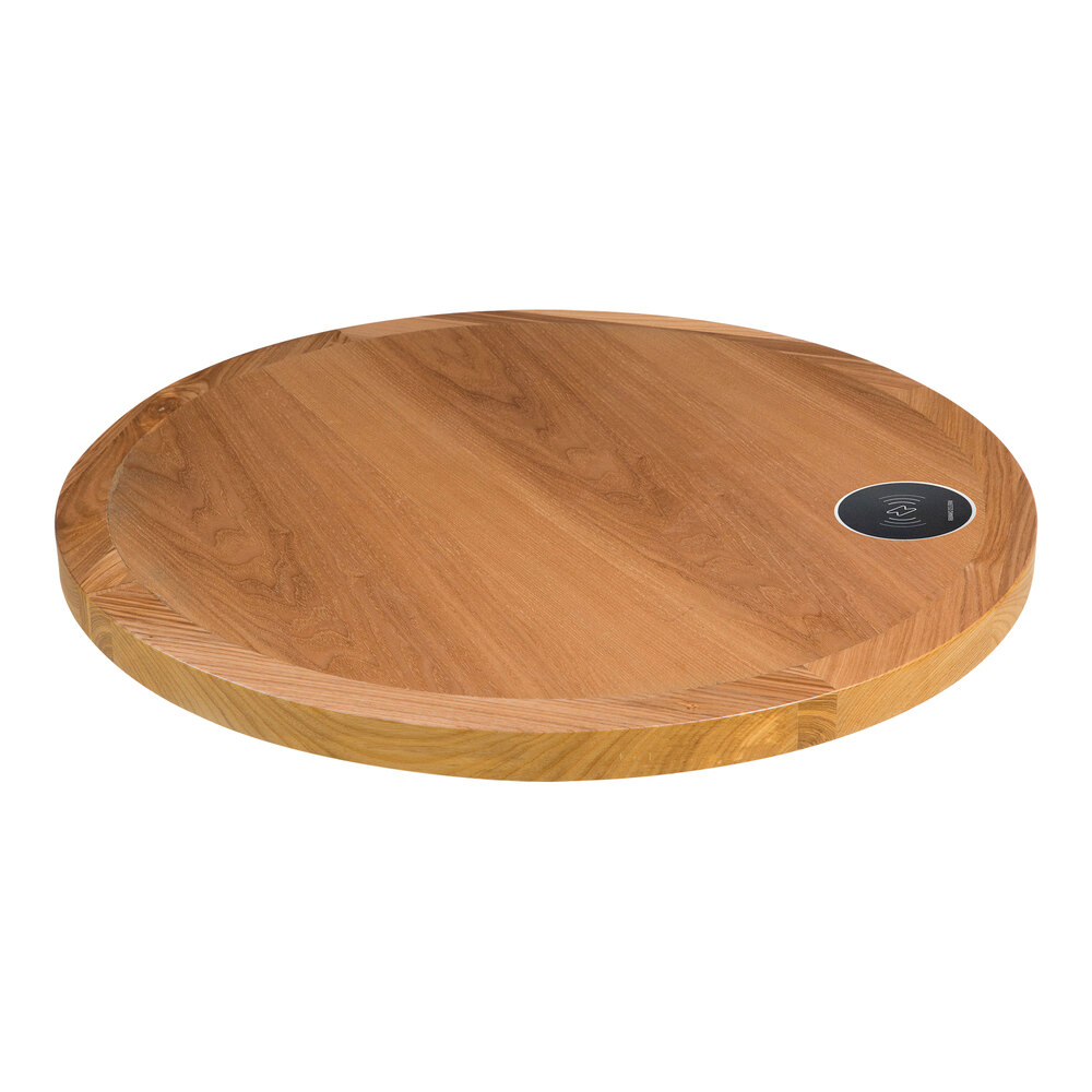BFM Seating 30" Round Autumn Ash Veneer Wood Indoor Table Top with 1 ...