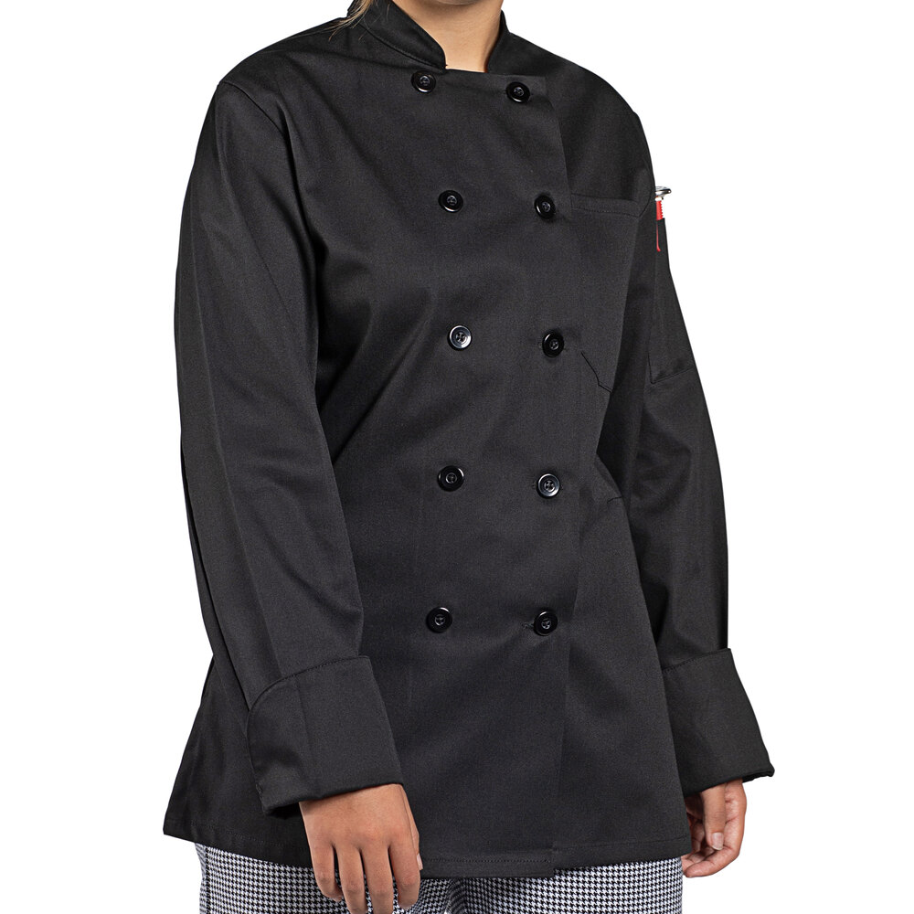 Uncommon Chef Napa 0475 Women's Black Customizable Long Sleeve Chef ...