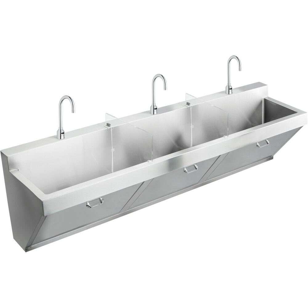 Zurn Elkay EWSF39026SACC Stainless Steel Wall Hung Triple Bowl Surgeon ...