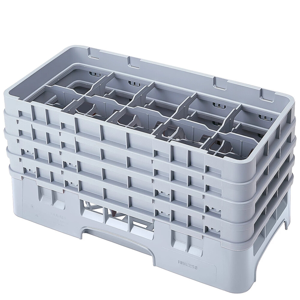 Cambro 10HS800151 Soft Gray Camrack Customizable 10 Compartment 8 1/2 ...