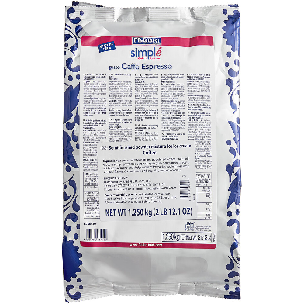 Fabbri 1.25 kg Espresso Coffee Simple One-Step Soft Serve / Frozen ...