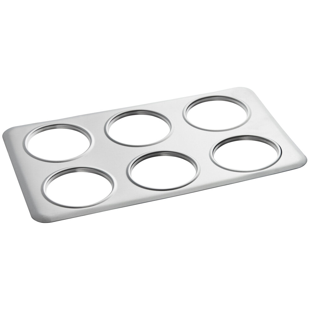 Choice 6 Hole Steam Table Adapter Plate with 4 3/4" Holes - for 2.5 Qt ...