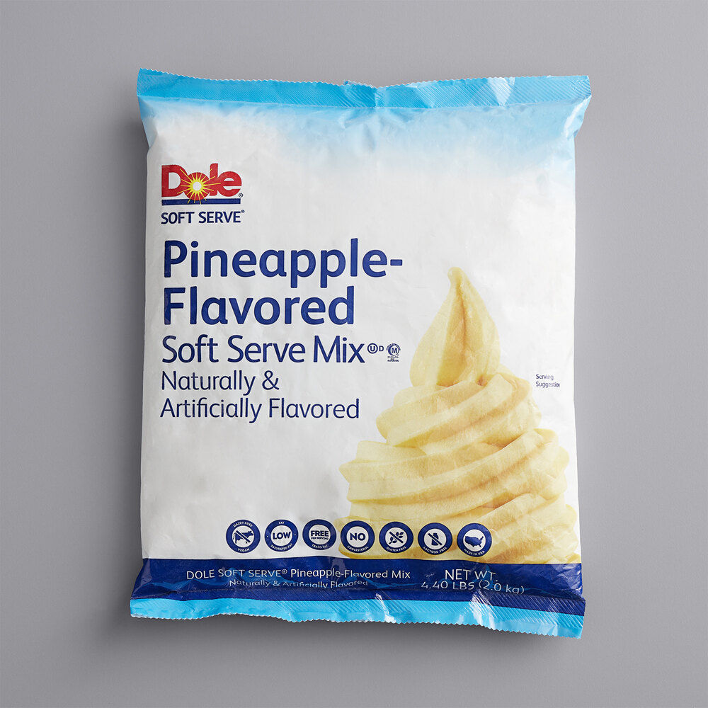DOLE SOFT SERVE 4.4 lb. Pineapple Soft Serve Mix - 4/Case