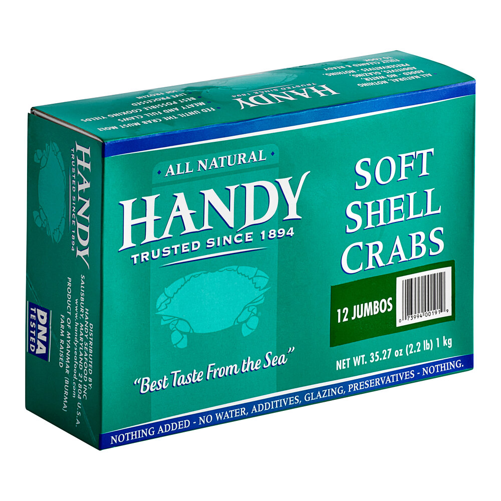 Handy 5 1/4" Jumbo Soft Shell Imported Crabs - 48/Case