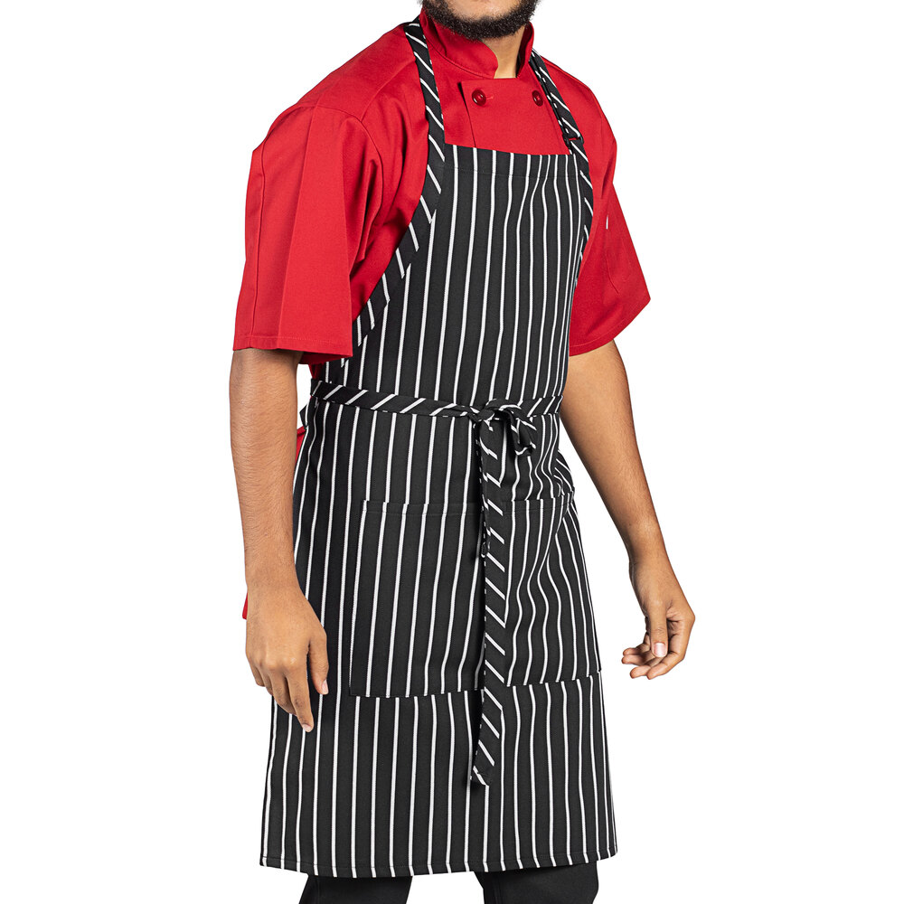 Uncommon Chef 3018 Black and White Chalk Stripe Customizable Poly ...