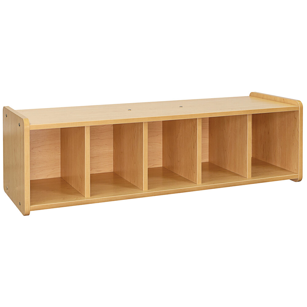 Tot Mate TM2185A.S2222 Maple Laminate Book Bench Cubbie - 46" x 20" x 14"