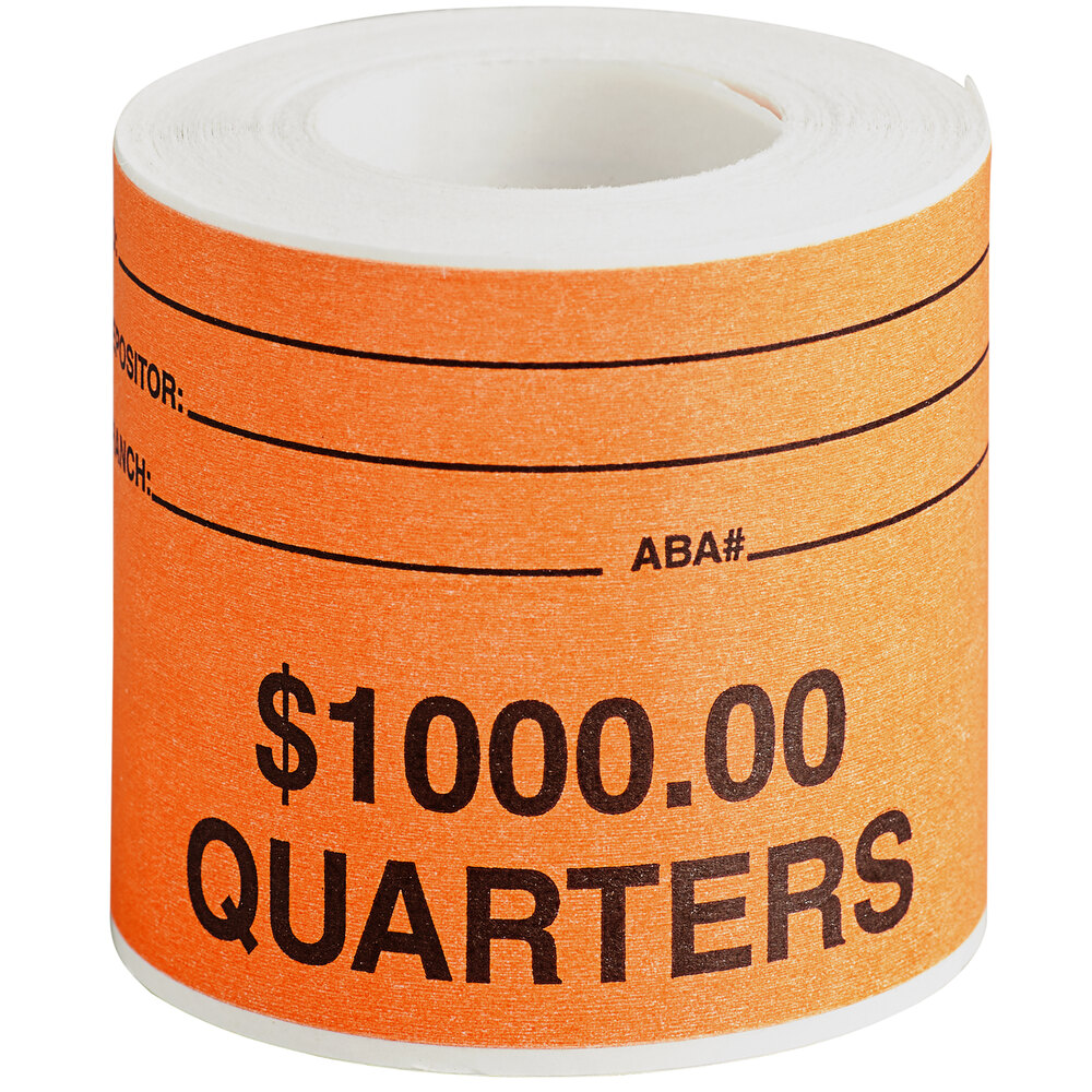 Controltek USA 550003 2" x 4" Orange Self-Adhesive $1000 Quarters ...