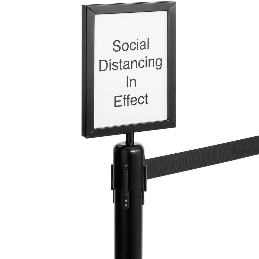 American Metalcraft RBSIGNBL Black "Social Distancing In Effect ...