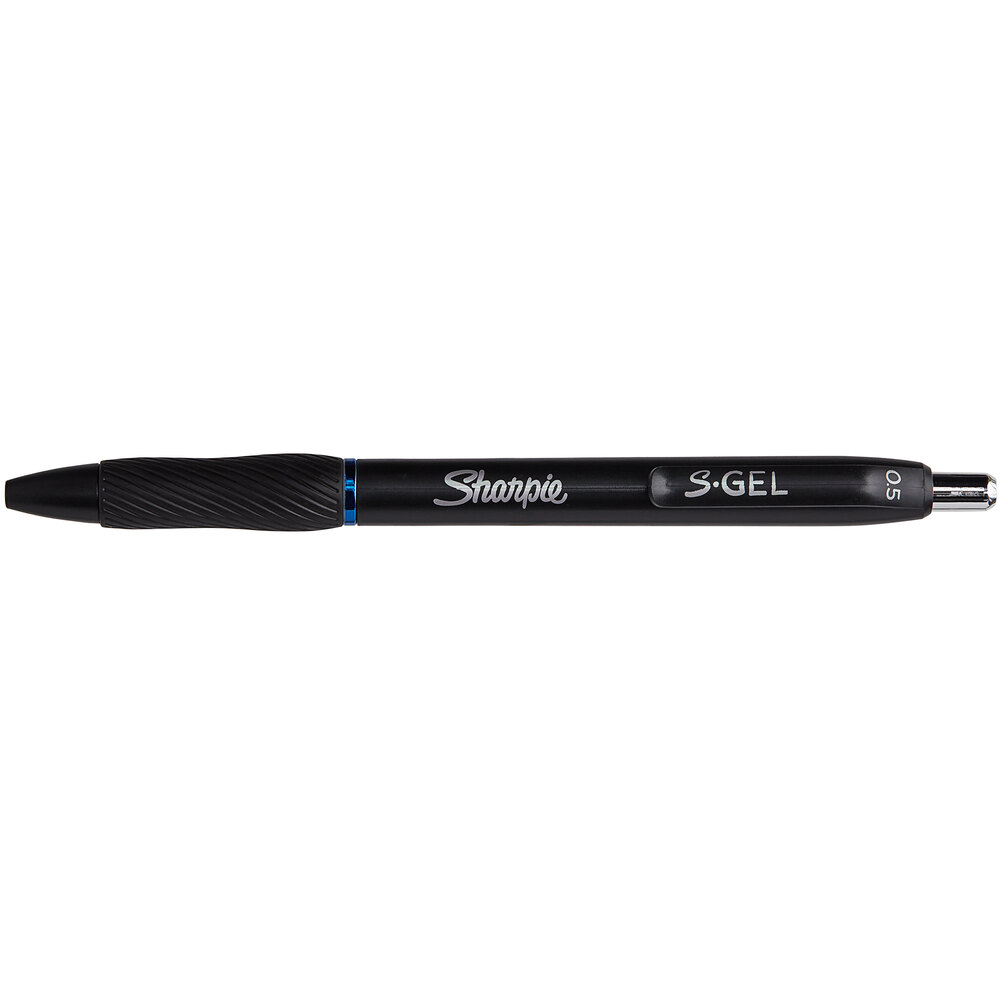 Sharpie 2096146 S-Gel Blue Ink with Black Barrel 0.5mm Retractable Gel ...