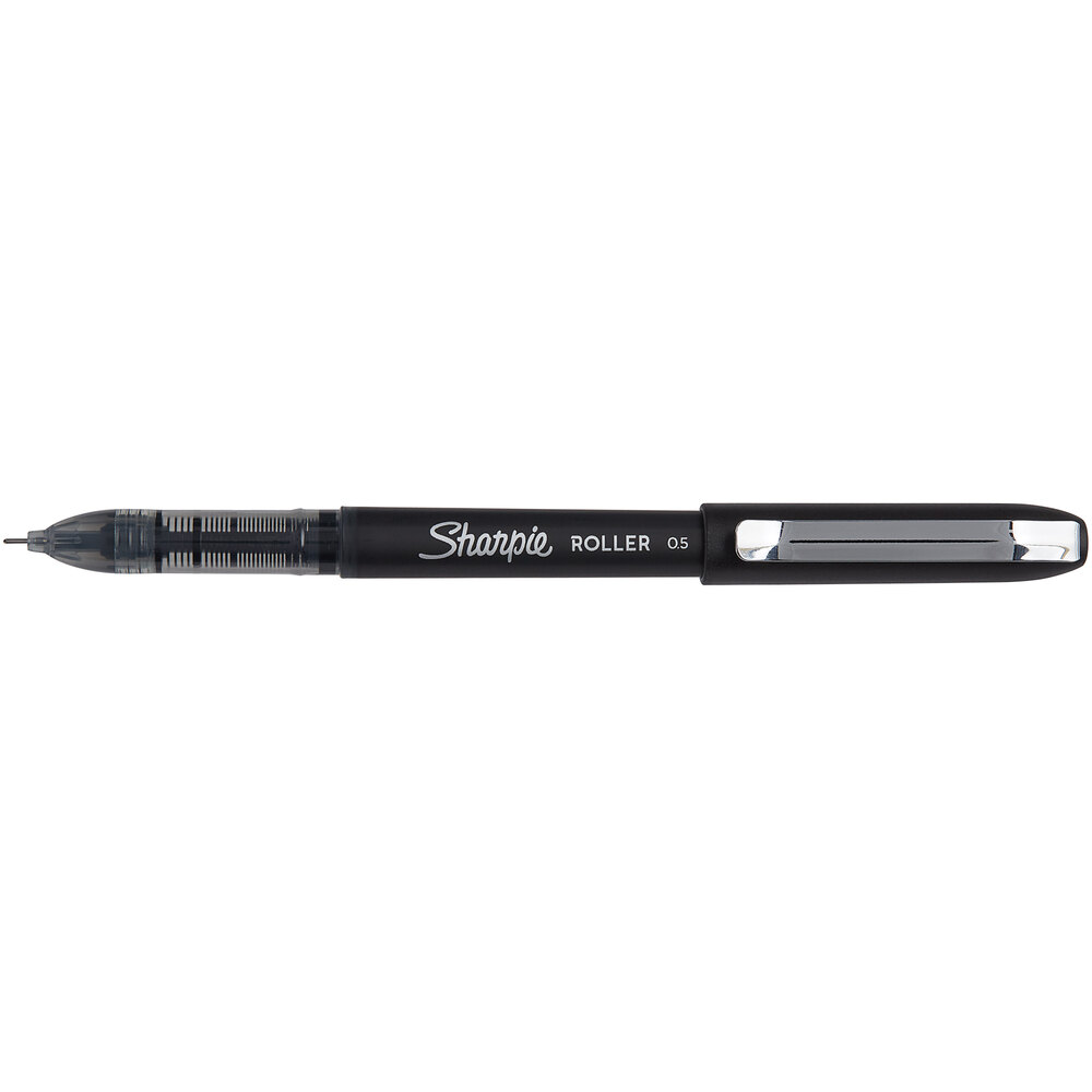 Sharpie 2093225 Roller Black Ink with Black Barrel 0.5mm Roller Ball ...