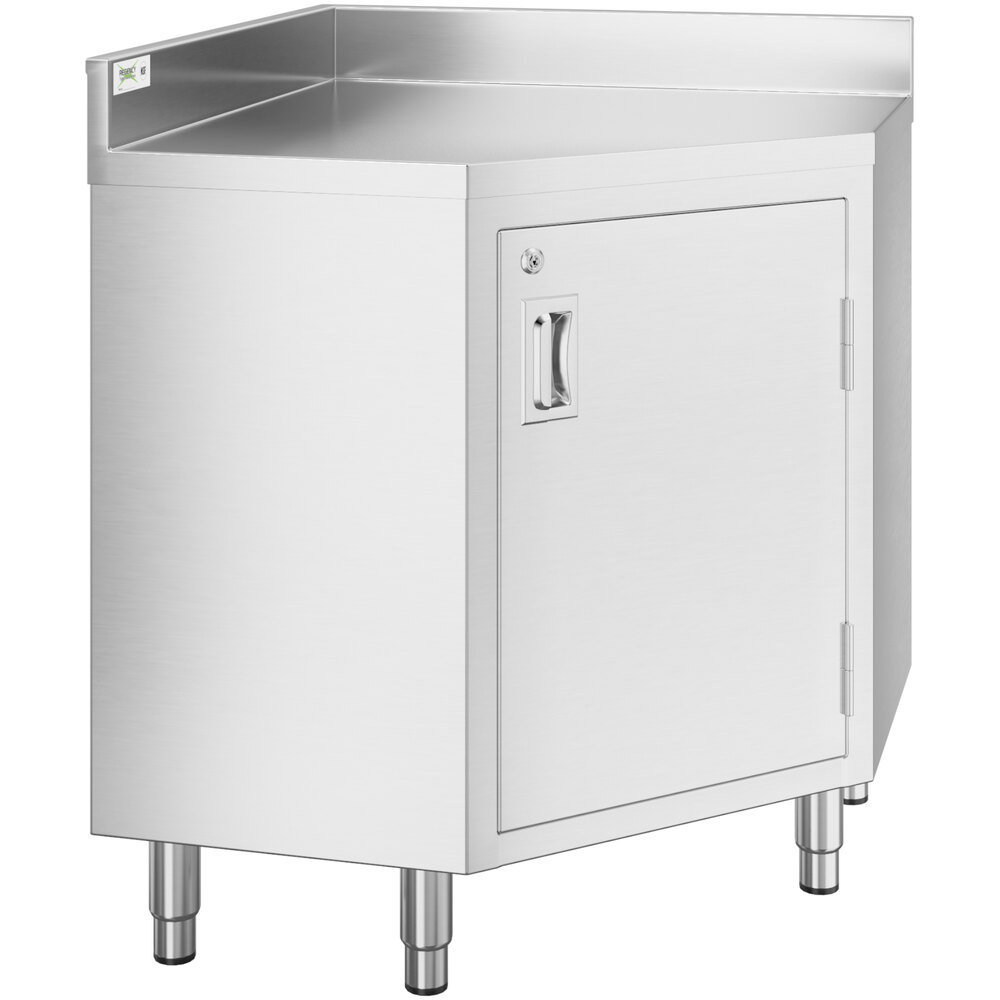 Regency 30" x 30" 14 Gauge Stainless Steel Corner Work Table with ...