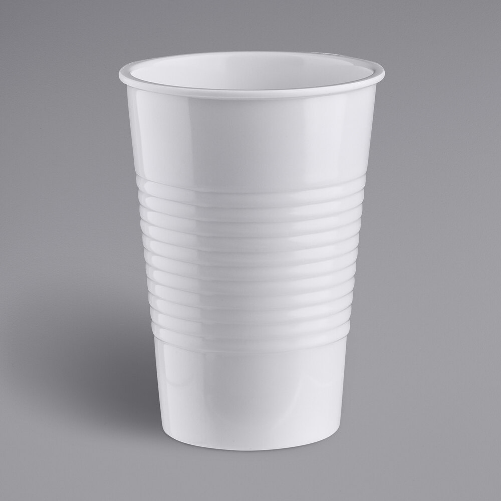 Tablecraft 123464 Better Burger 6 oz. White Melamine Tumbler