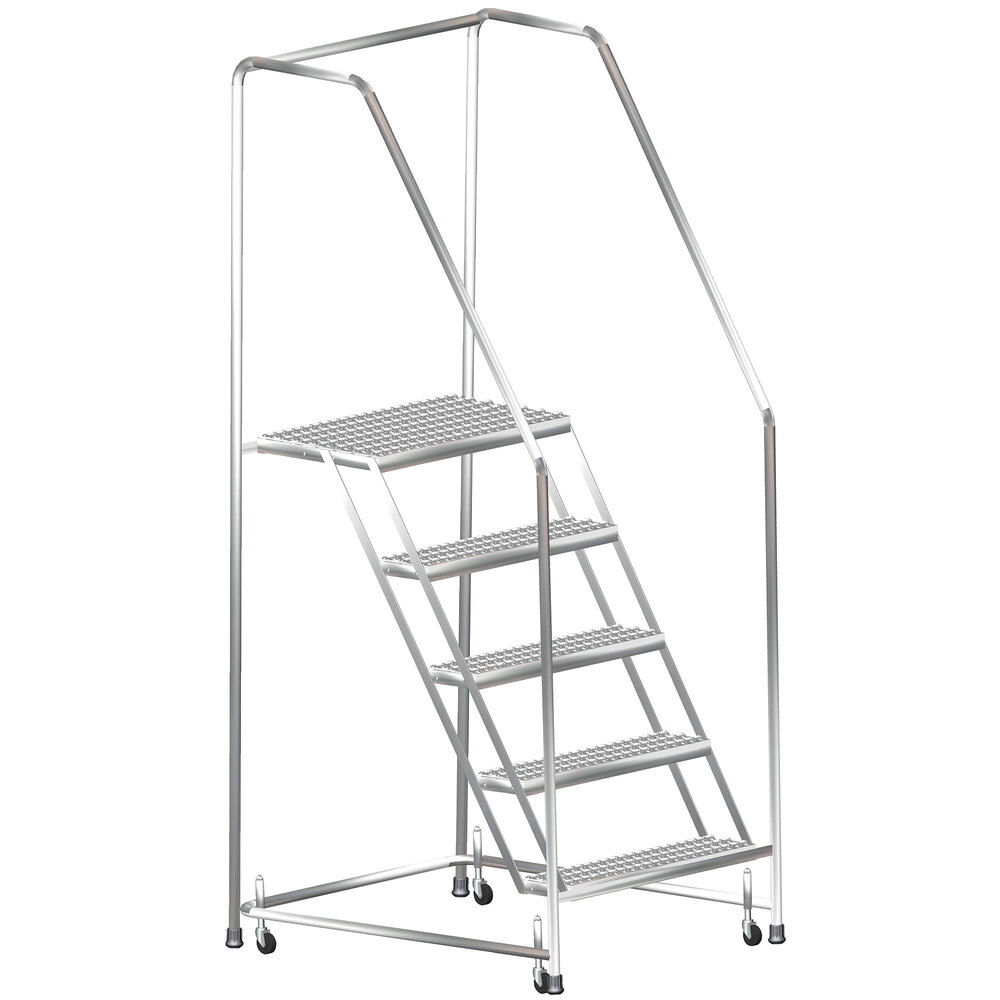 Ballymore SS520 5-Step Stainless Steel Rolling Ladder with Spring ...