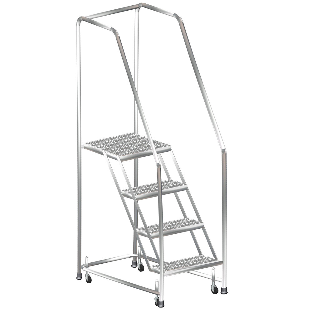 Ballymore SS420 4-Step Stainless Steel Rolling Ladder with Spring ...