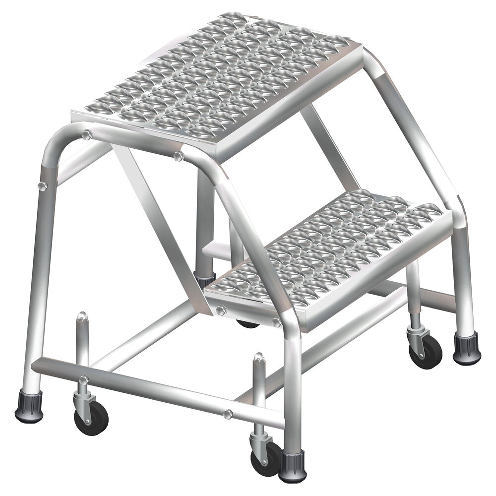 Ballymore SS2N30 2-Step Stainless Steel Rolling Ladder with Spring ...